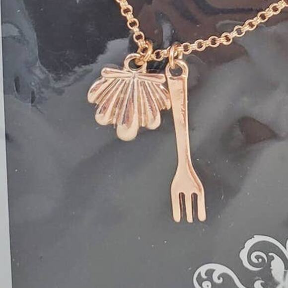Disney | Jewelry | Disney The Little Mermaid Rose Gold Necklace New In ...